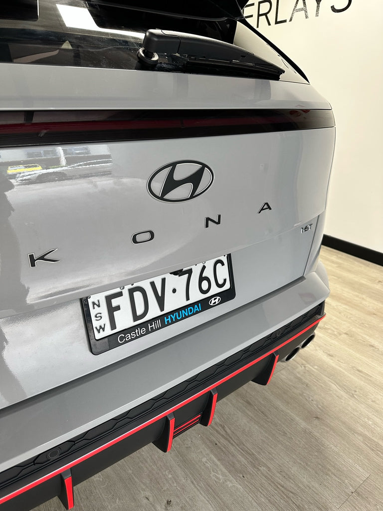 Hyundai Kona Front and Rear Badge Overlay Set 2024+ – 21OVERLAYS