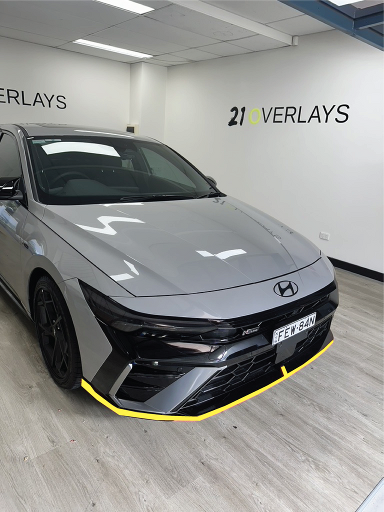 Hyundai i30 N/ N Line Sedan Front Splitter Overlay 2023+ – 21OVERLAYS